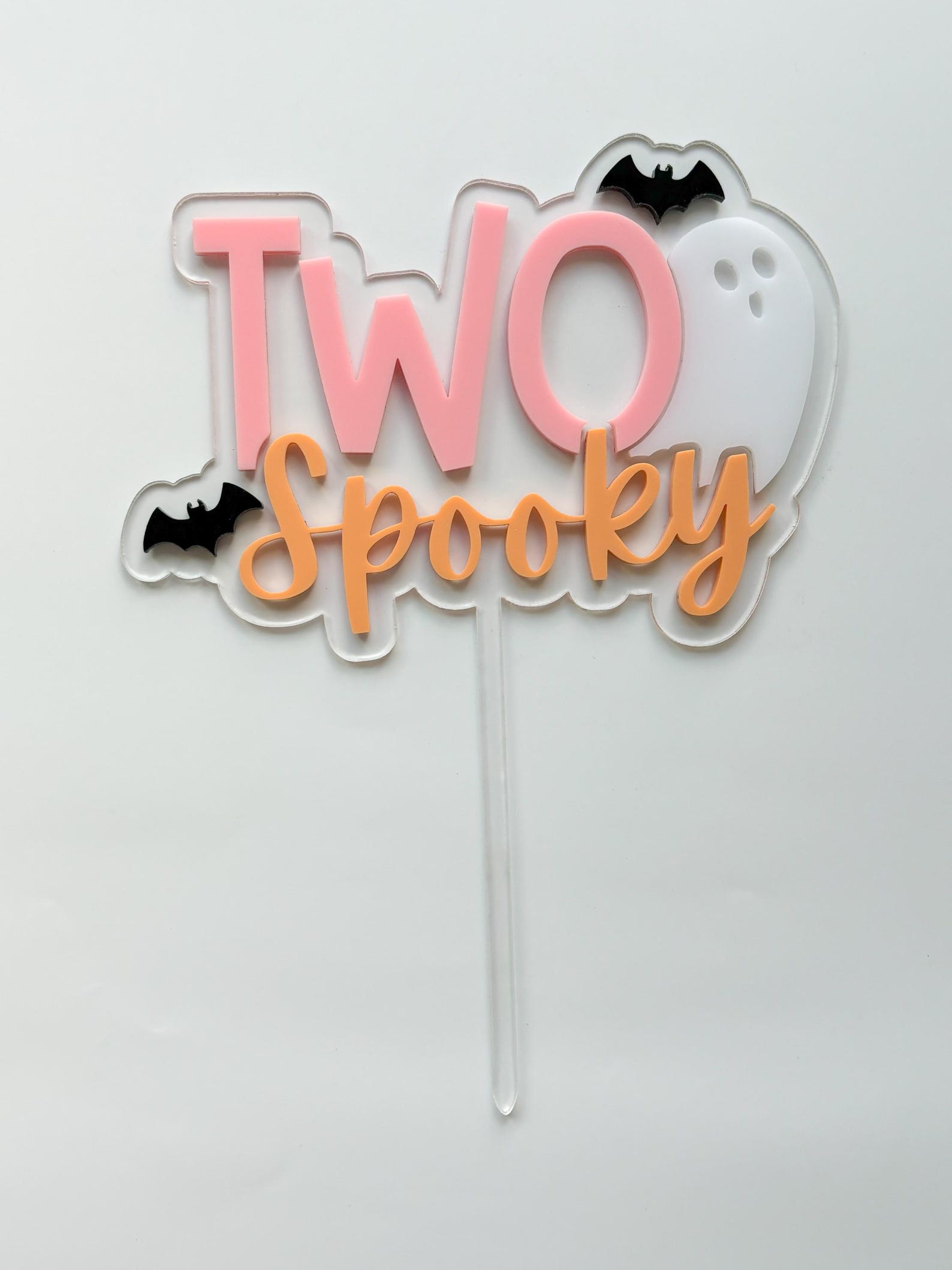Two Spooky Cake Topper | Halloween Second Birthday Acrylic Cake Topper ...