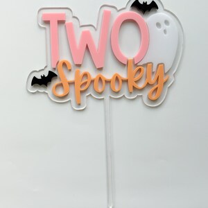 Two Spooky Cake Topper | Halloween Second Birthday Acrylic Cake Topper ...