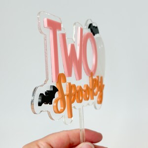 Two Spooky Cake Topper | Halloween Second Birthday Acrylic Cake Topper ...