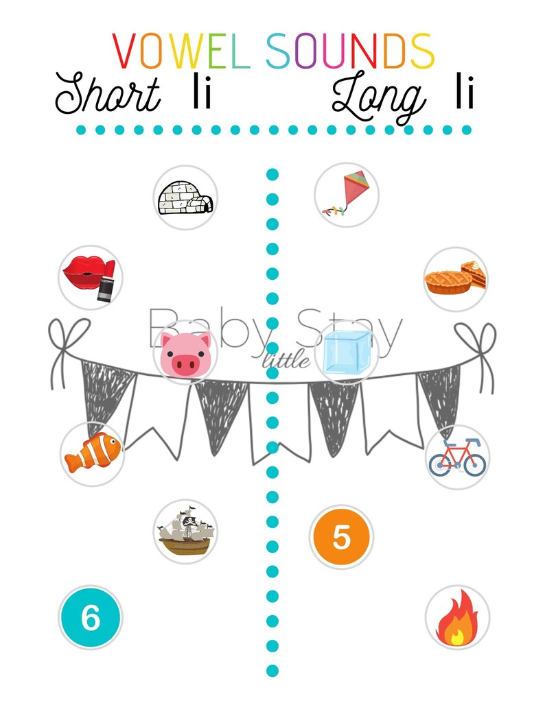 Vowel Sounds Matching Game | Digital Download Homeschool | Preschool ...
