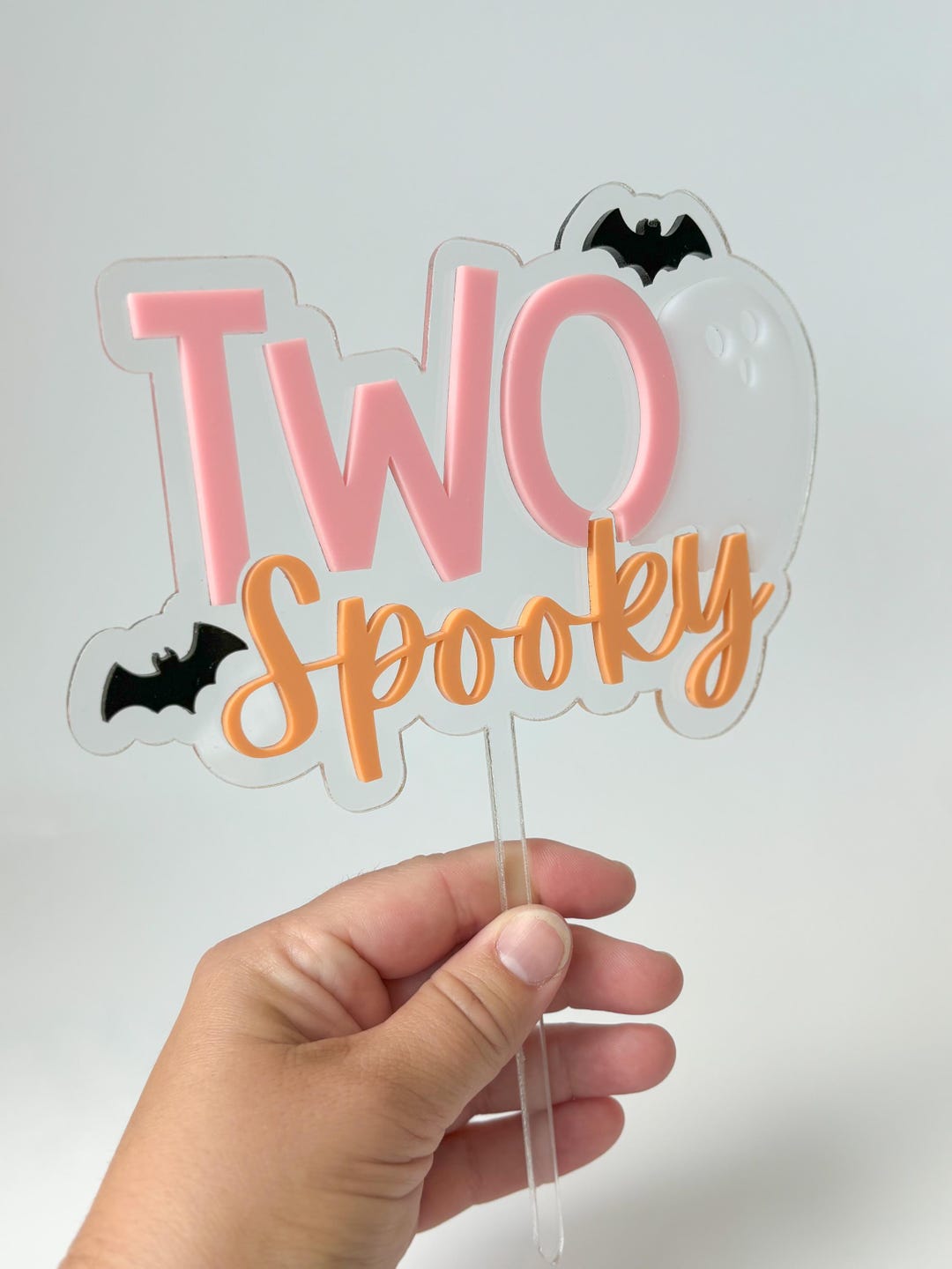 Two Spooky Cake Topper | Halloween Second Birthday Acrylic Cake Topper ...