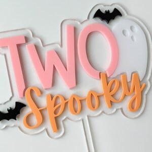 Two Spooky Cake Topper | Halloween Second Birthday Acrylic Cake Topper ...