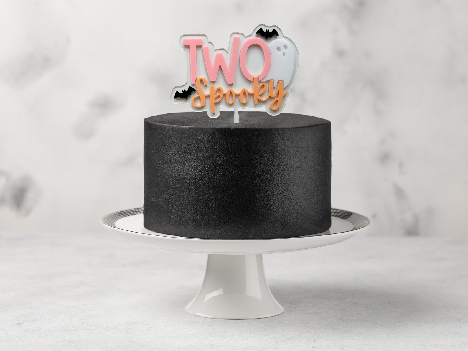 Two Spooky Cake Topper | Halloween Second Birthday Acrylic Cake Topper ...