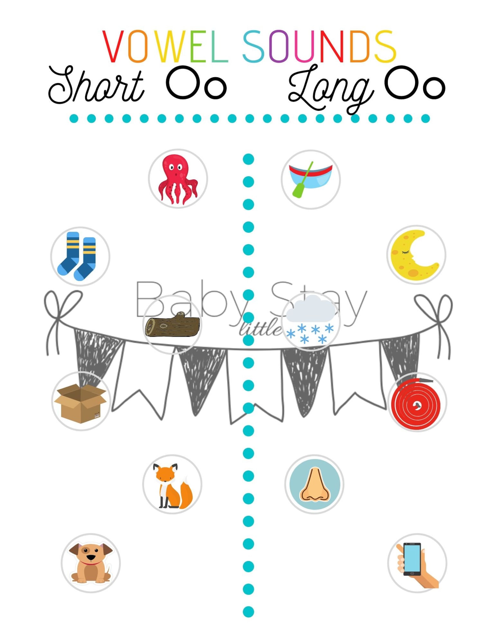 Vowel Sounds Matching Game | Digital Download Homeschool | Preschool ...