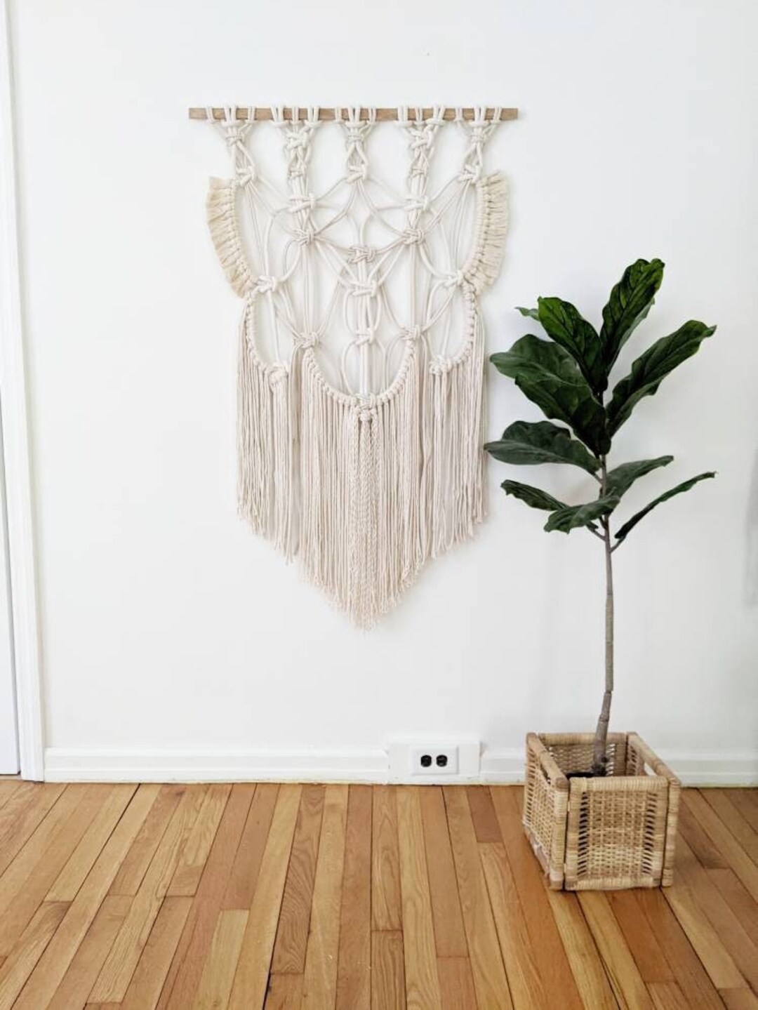 Large Macrame Wall Hanging Wall Tapestry Fiber Art Mid - Etsy