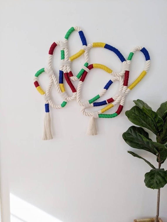 Large Rope Art Wall Sculpture Fiber Art Wall Hanging Bold | Etsy