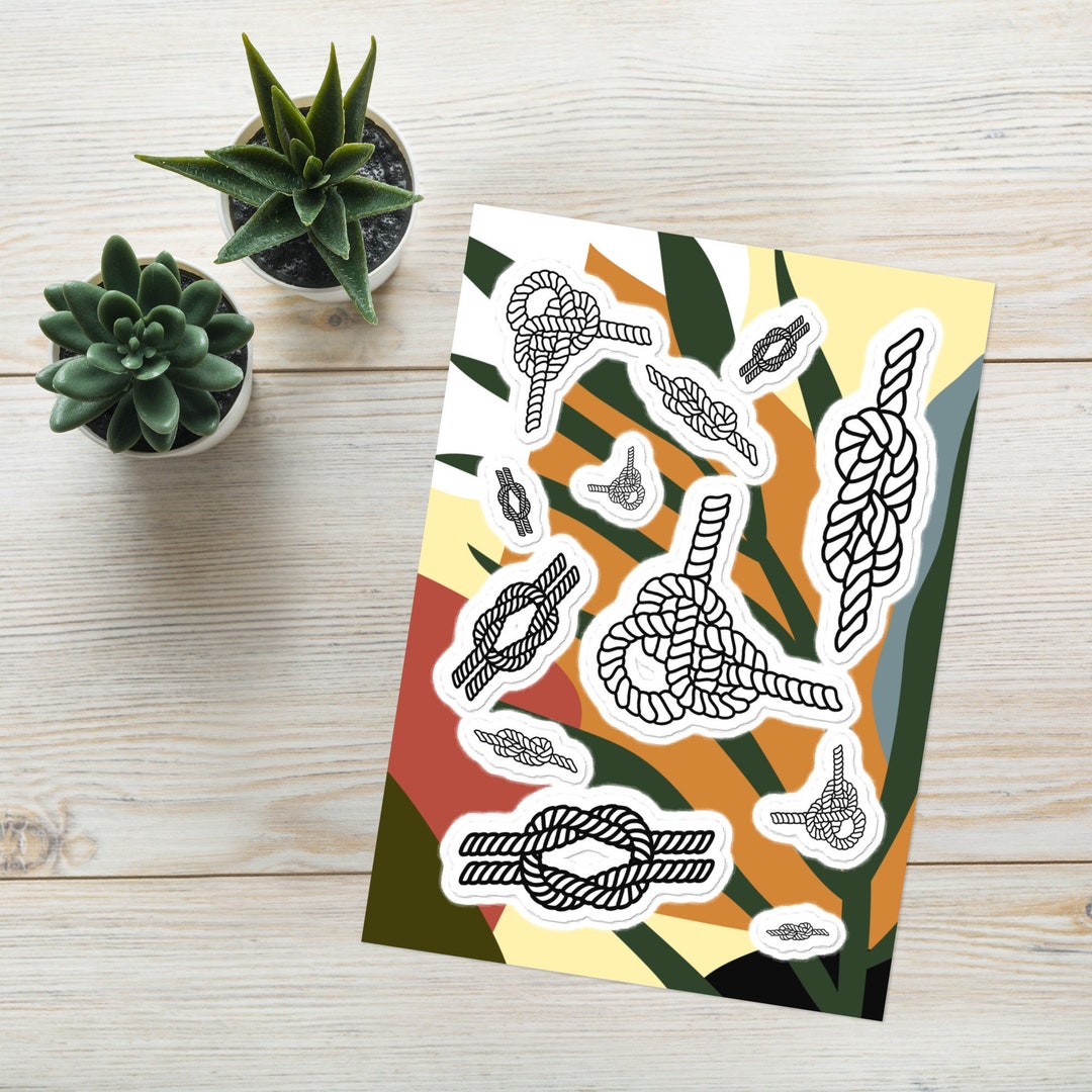 Macrame Knots Sticker Sheet, Macrame Art, Sailor Knots Stickers, Craft ...