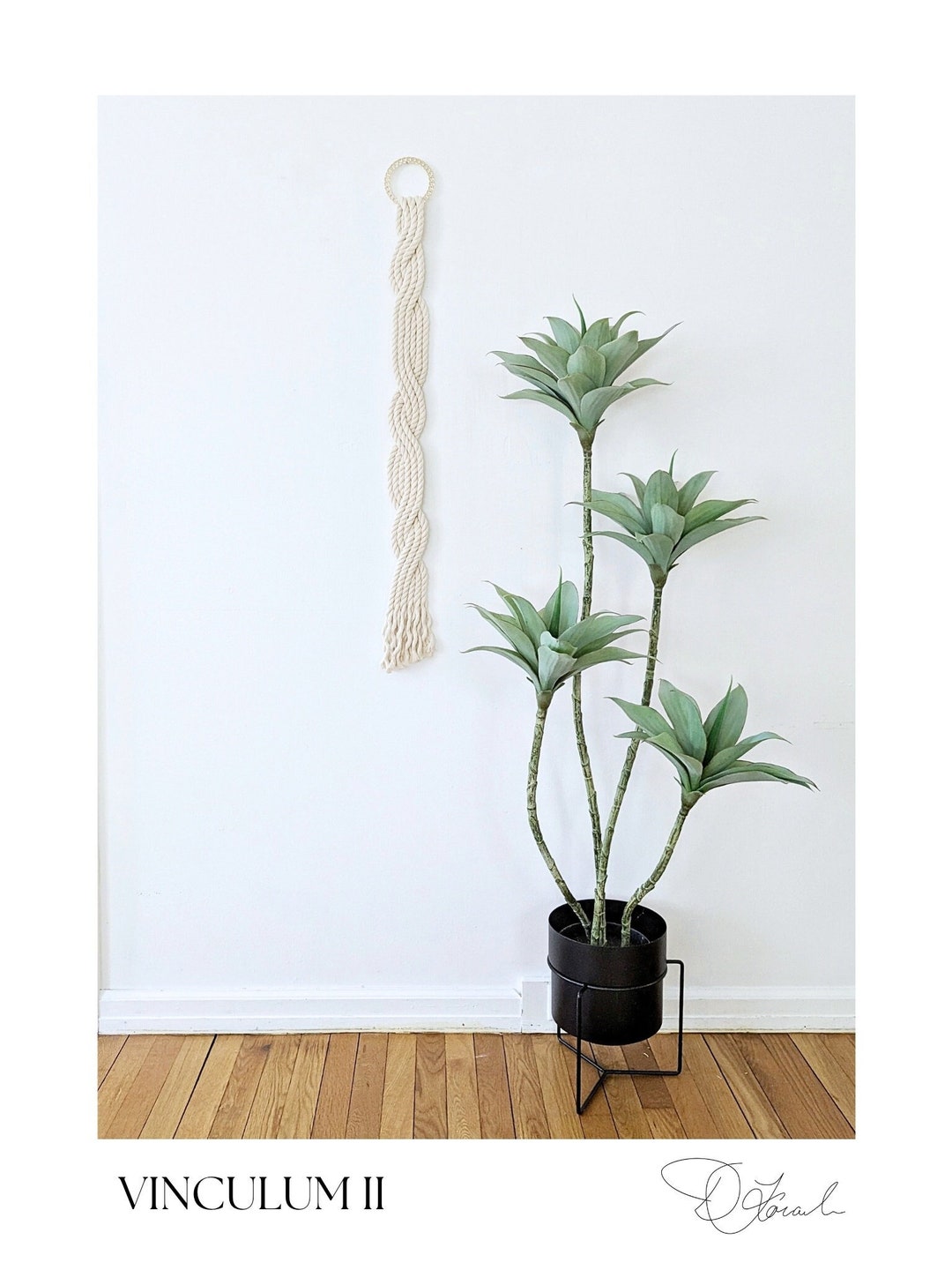 Rope Wall Sculpture Fiber Art With Gold Link Chain 'VINCULUM Collection ...