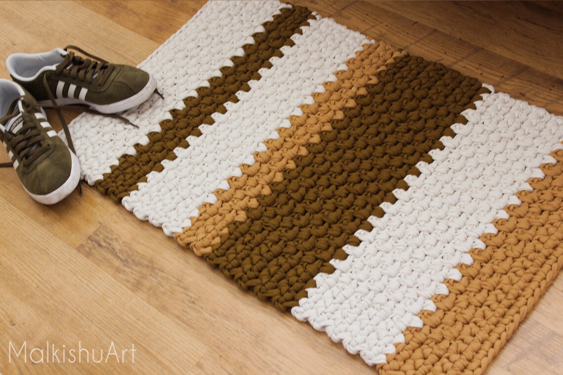 Rectangular Stripes Rug Pattern Crochet Pdf Pattern Crochet | Etsy