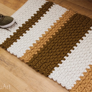 Rectangular Stripes Rug Pattern, Crochet Pdf Pattern, Crochet Rug Pdf ...