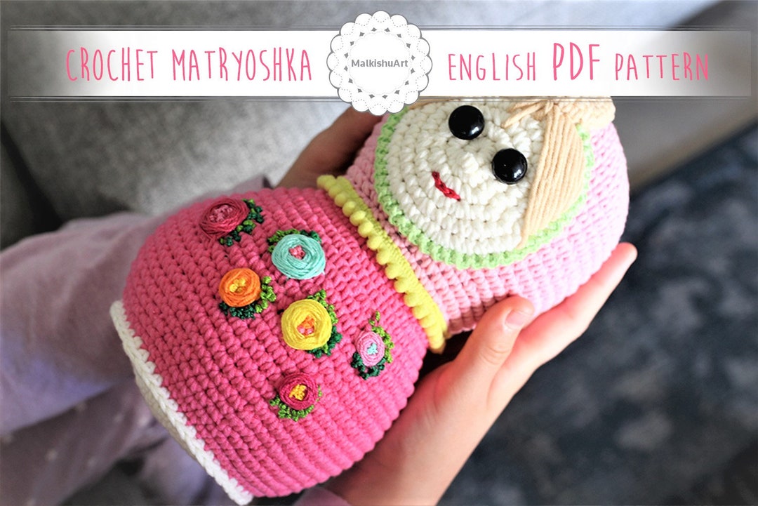 Crocheted Embroidered Matryoshka Pattern Crochet Matryoshka - Etsy