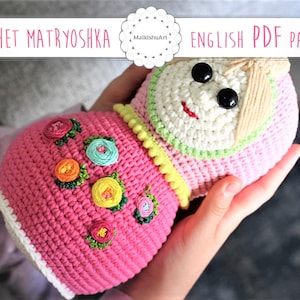 Crocheted Embroidered Matryoshka Pattern Crochet Matryoshka - Etsy