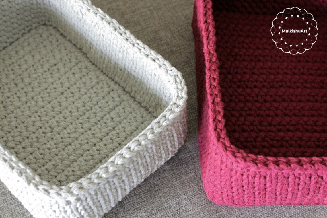 Crochet Rectangular Basket Pattern, Crochet Pattern, Instant Download ...