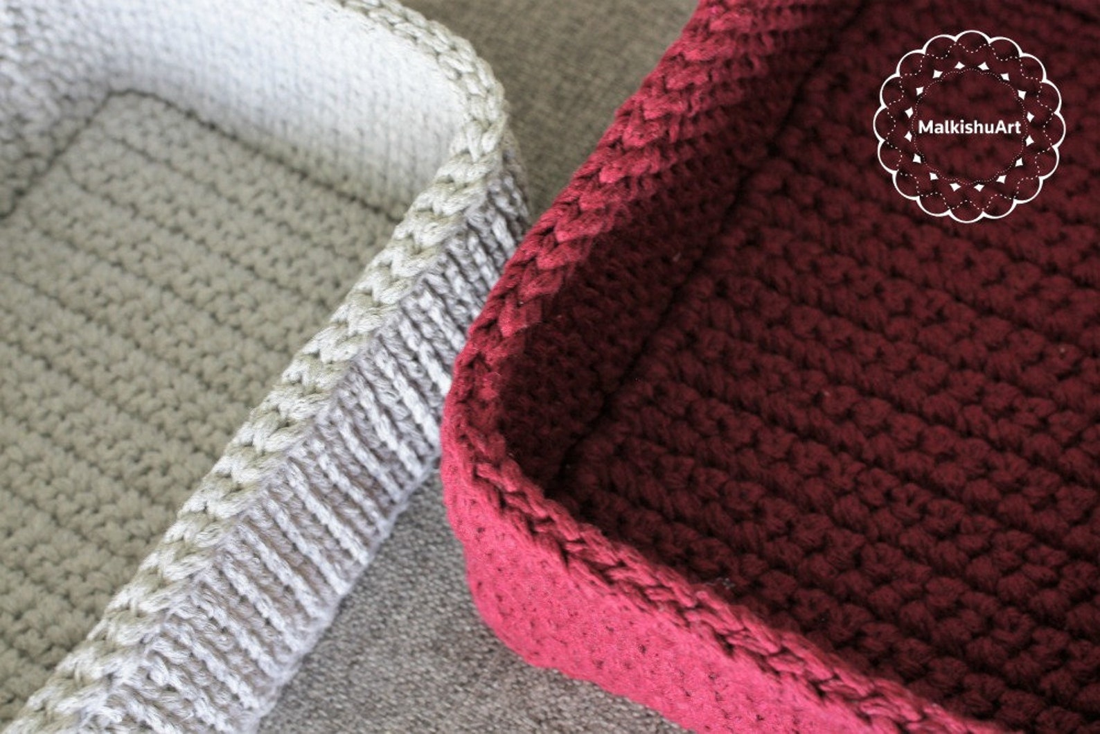 Crochet Rectangular Basket Pattern, Crochet Pattern, Instant Download ...