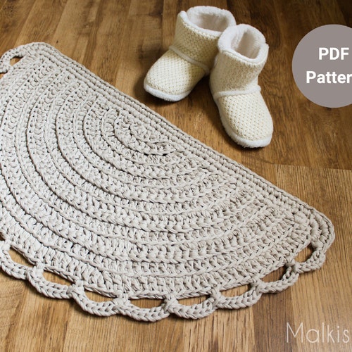 English Rug Pattern Crochet Half Moon Pdf Pattern Crochet - Etsy