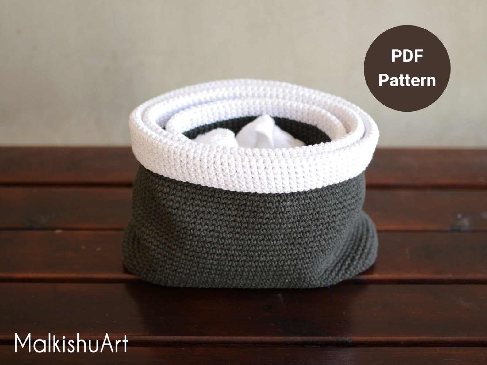 Crochet Rectangular Baskets Set Pattern, Crochet Pattern, Instant ...