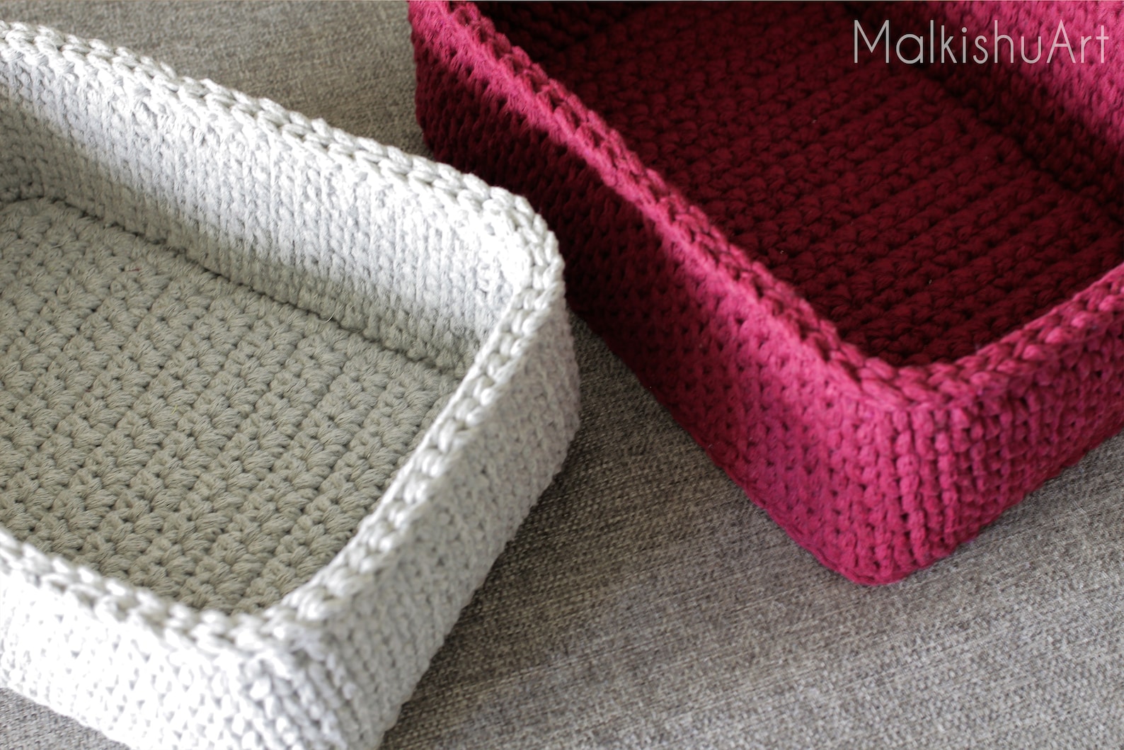Crochet Rectangular Basket Pattern, Crochet Pattern, Instant Download ...