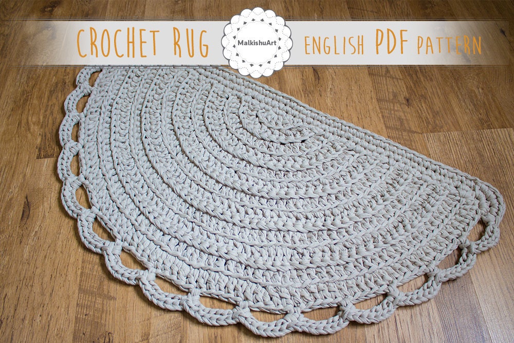 English rug pattern Crochet half moon pdf pattern crochet | Etsy