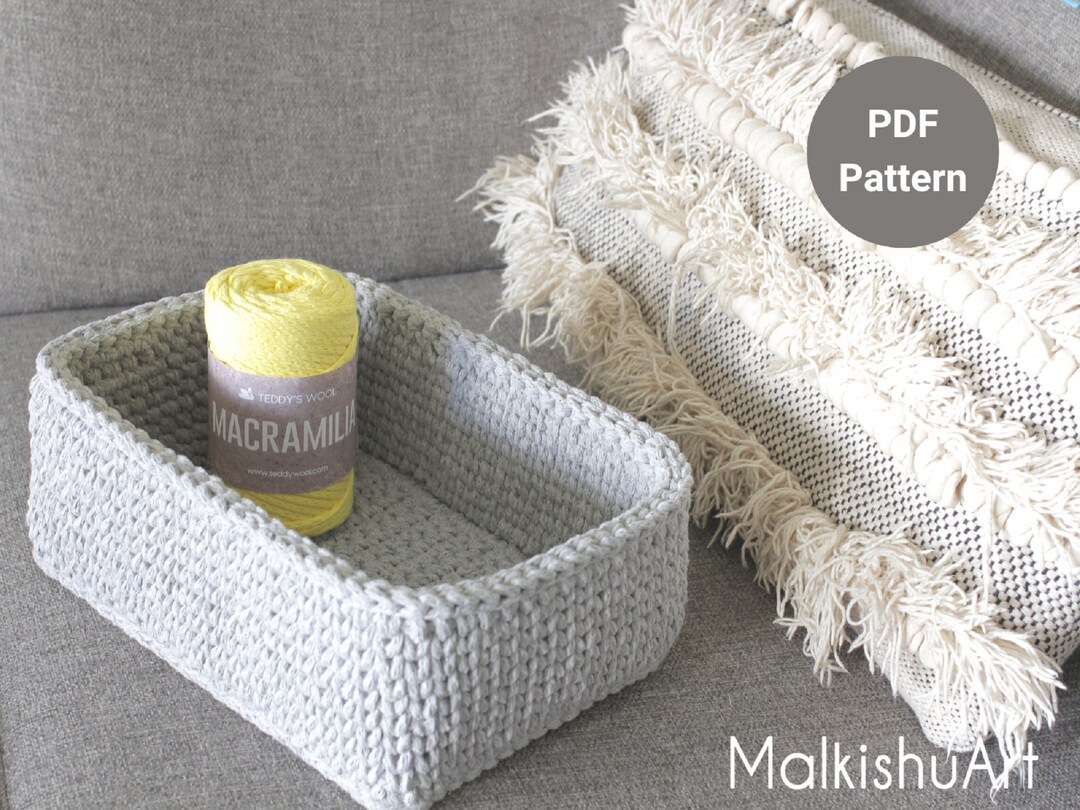 Crochet Rectangular Basket Pattern, Crochet Pattern, Instant Download ...