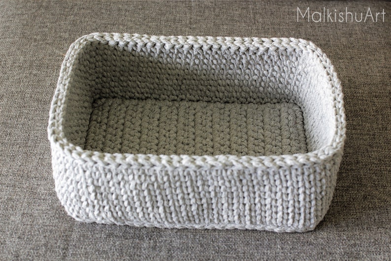 Crochet Rectangular Basket Pattern, Crochet Pattern, Instant Download ...