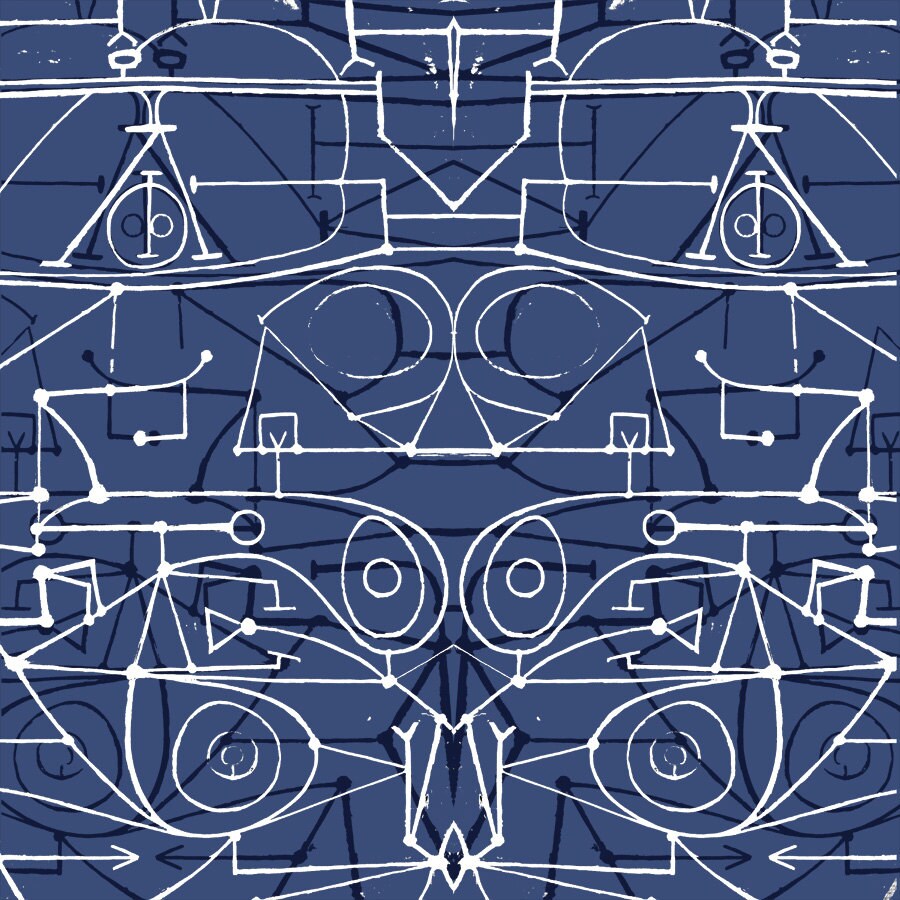 Blue Picasso Print, Blue Print, Navy, Abstract Expressionism, Square ...