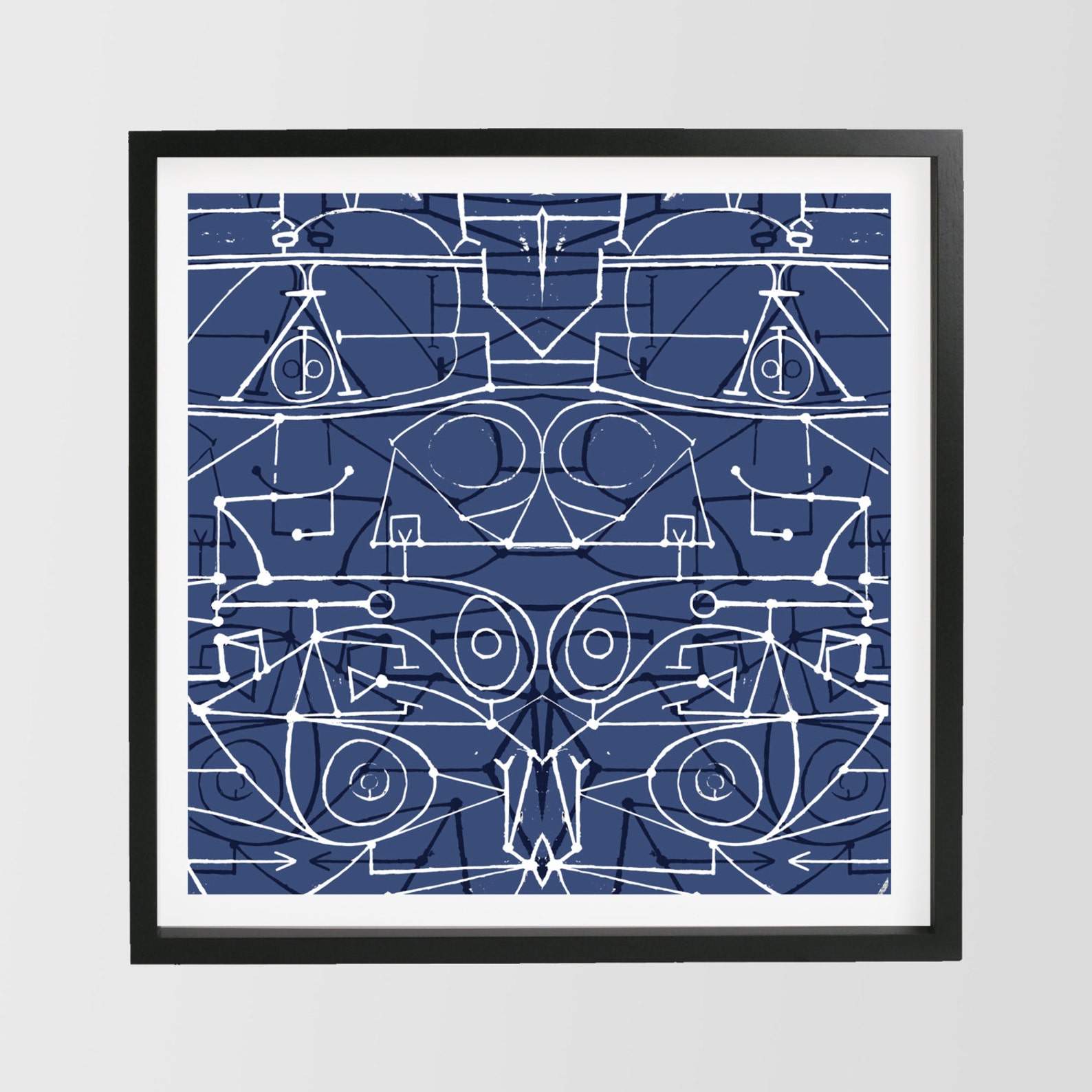 Blue Picasso Print, Blue Print, Navy, Abstract Expressionism, Square ...