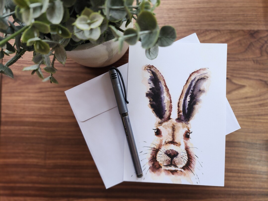 Bunny Note Card Set, Watercolor Cards, Animal Art Print, Adorableness ...