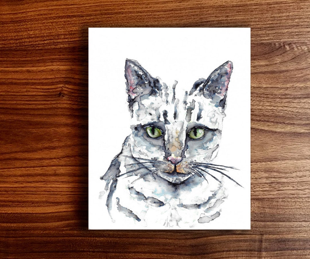 Cat Animal Print, Watercolor Art, Wall Art, Home Décor, Nursery Decor ...