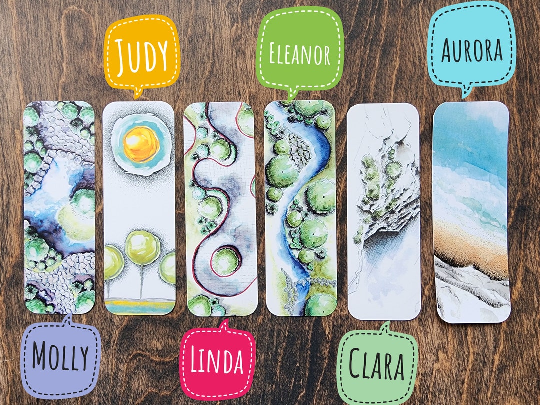 Handmade Paper Bookmark, Set of 3, Set of 5 Watercolor Art, Landscape ...
