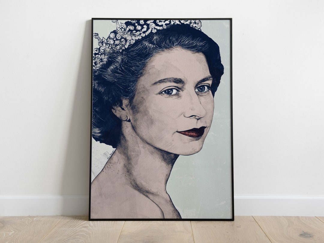 Young Queen Elizabeth II Portrait • Pop Art Poster • Giclée Fine Art ...