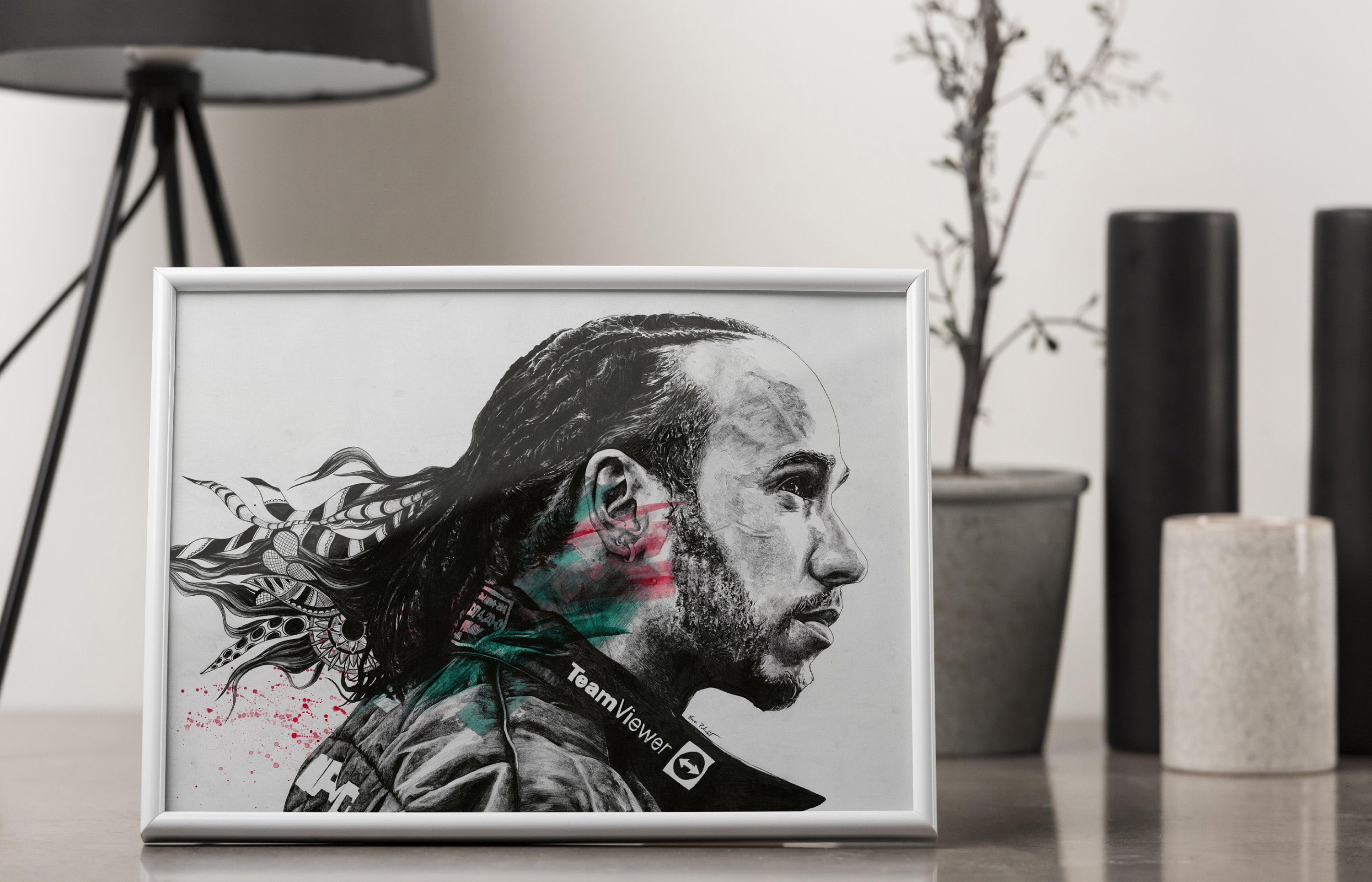 Lewis Hamilton Pencil Portrait Realistic Pencil Drawing Art - Etsy