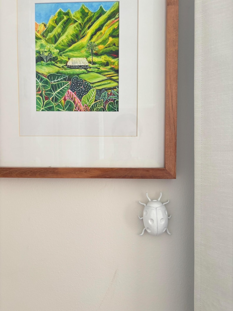 Lady Bug Wall Sculpture - 3D Printed High Gloss Paint - Hangable Decor ...