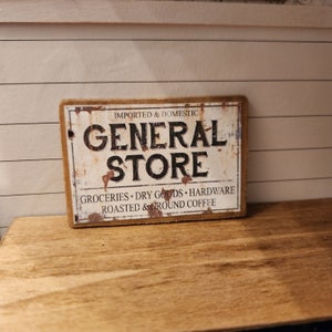 Dollhouse Miniatures Sign, General Store, Home Decor, Miniature Sign ...