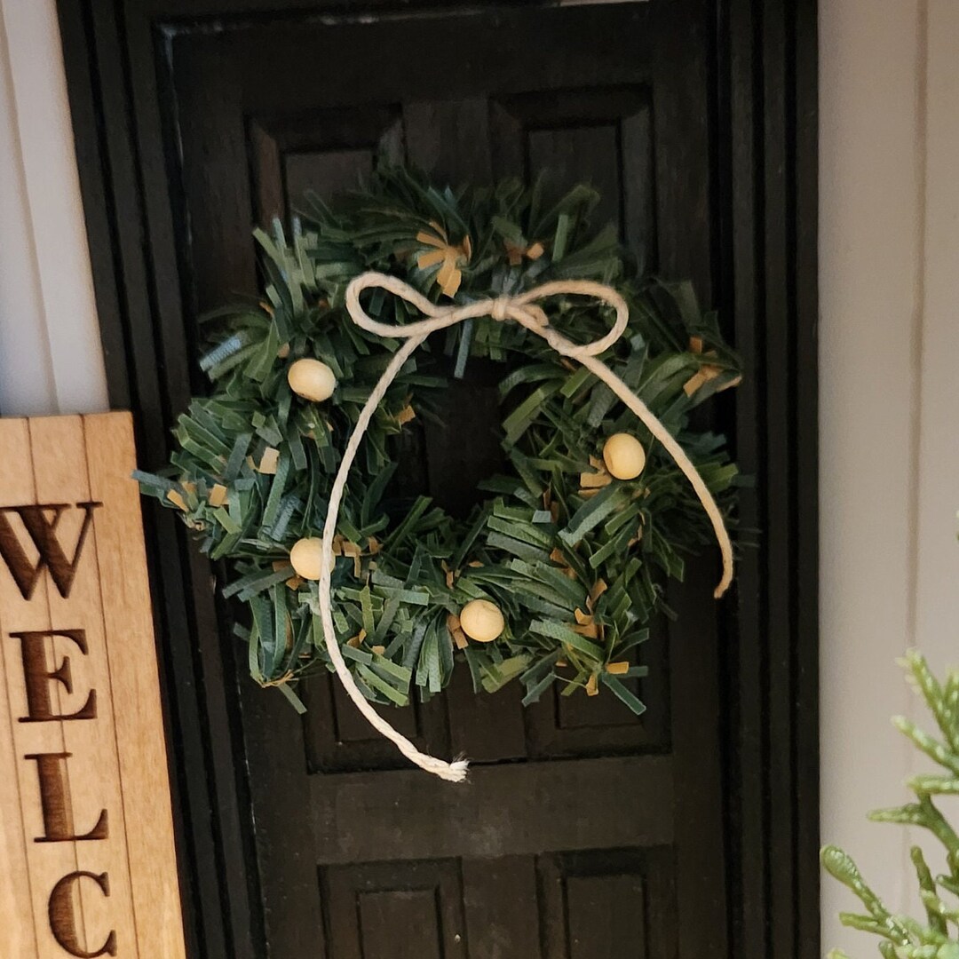 Dollhouse Miniatures Christmas Wreath, Dollhouse Decorations, Miniature ...