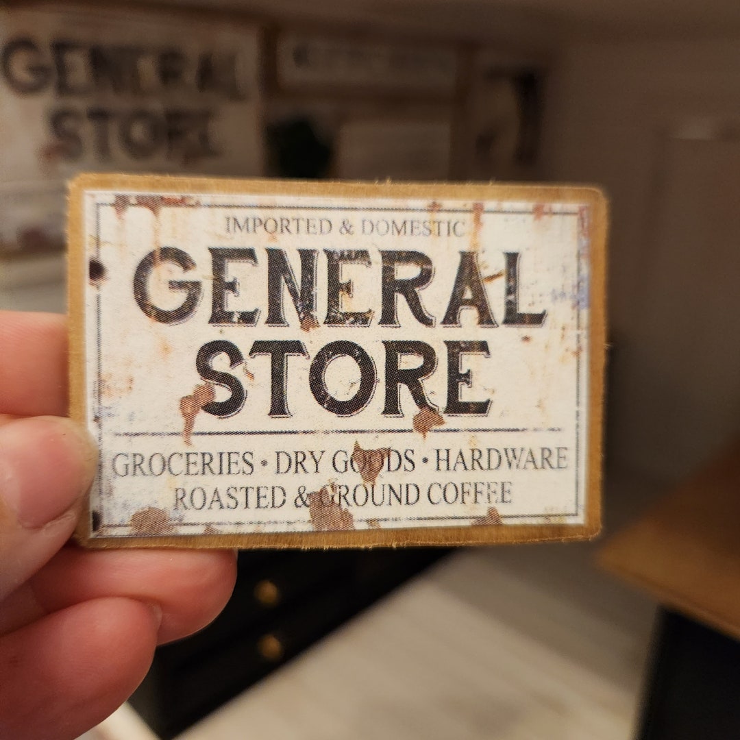 Dollhouse Miniatures Sign, General Store, Home Decor, Miniature Sign ...