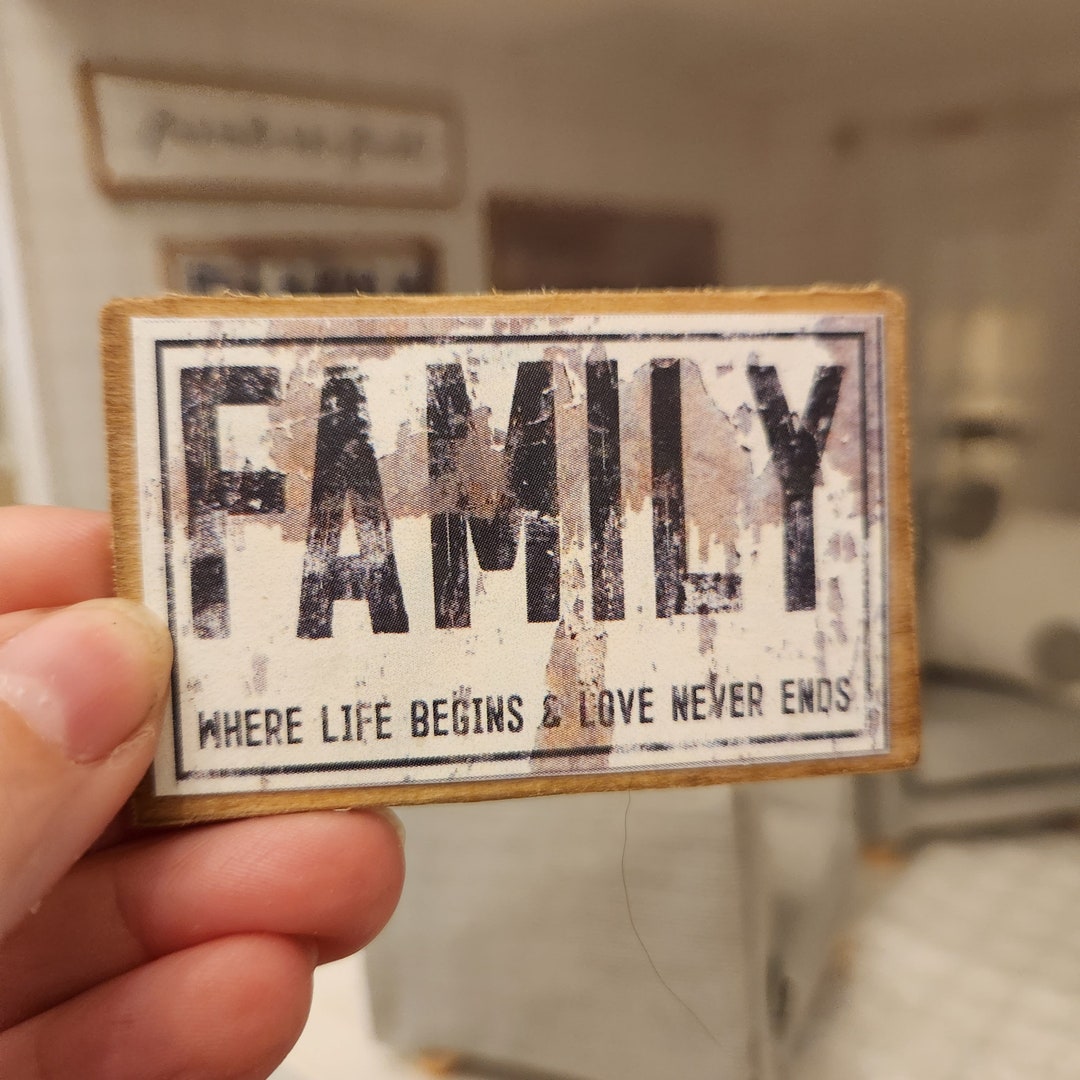 Dollhouse Miniatures Sign, Family, Home Decor, Miniature Sign ...