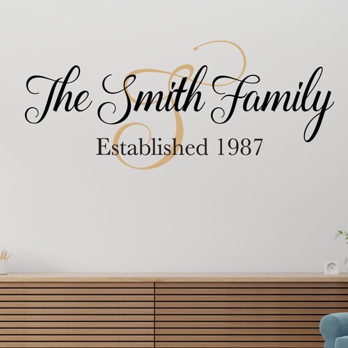 Family Monogram With Established Date Personalized Vinyl - Etsy