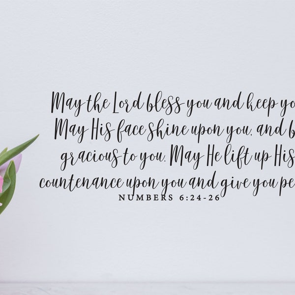 Religious Wall Decal May the Lord Bless You and Keep You - Etsy