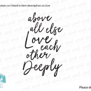 Above All Else Love Each Other Deeply Vinyl Decal Wall Decor - Etsy