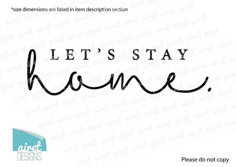 Let's Stay Home Vinyl Decal Wall Art Decor Sticker - Etsy