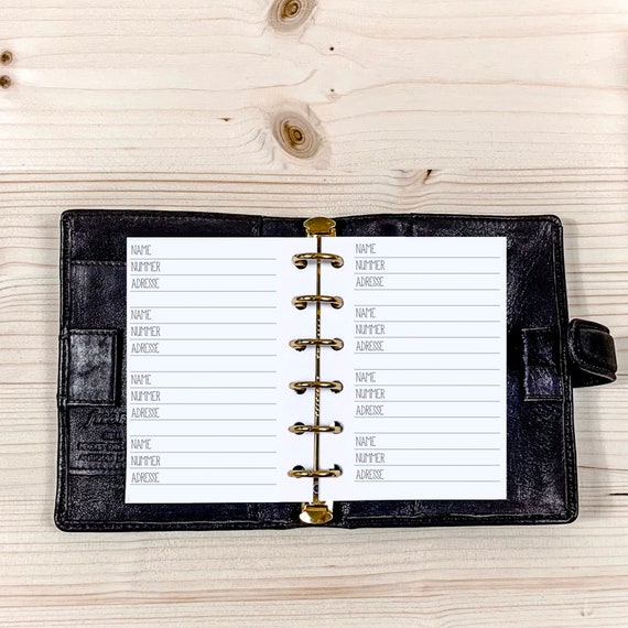 Address Lists Pocket Filofax 120g 2023 - Etsy
