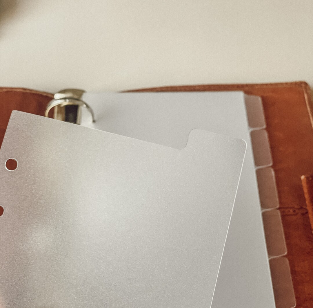 Register A5 / Personal / Pocket Transparent, Frosted for Ring Binder ...