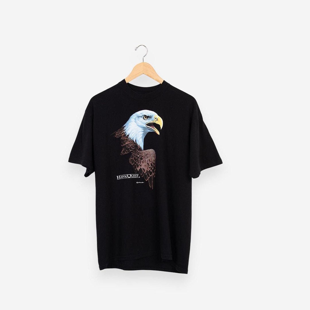 Vintage Y2k Black Hawk Bird Animal Crewneck T-shirt Size Large - Etsy