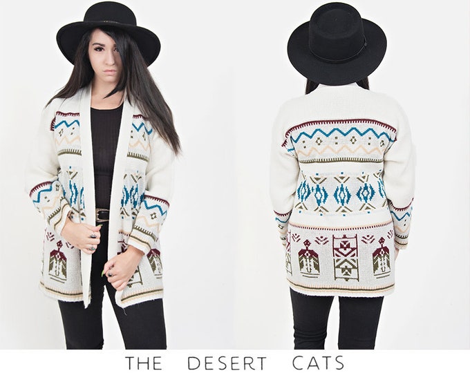 Vintage 70s Native American Open Front Cardigan Vintage 1970s - Etsy