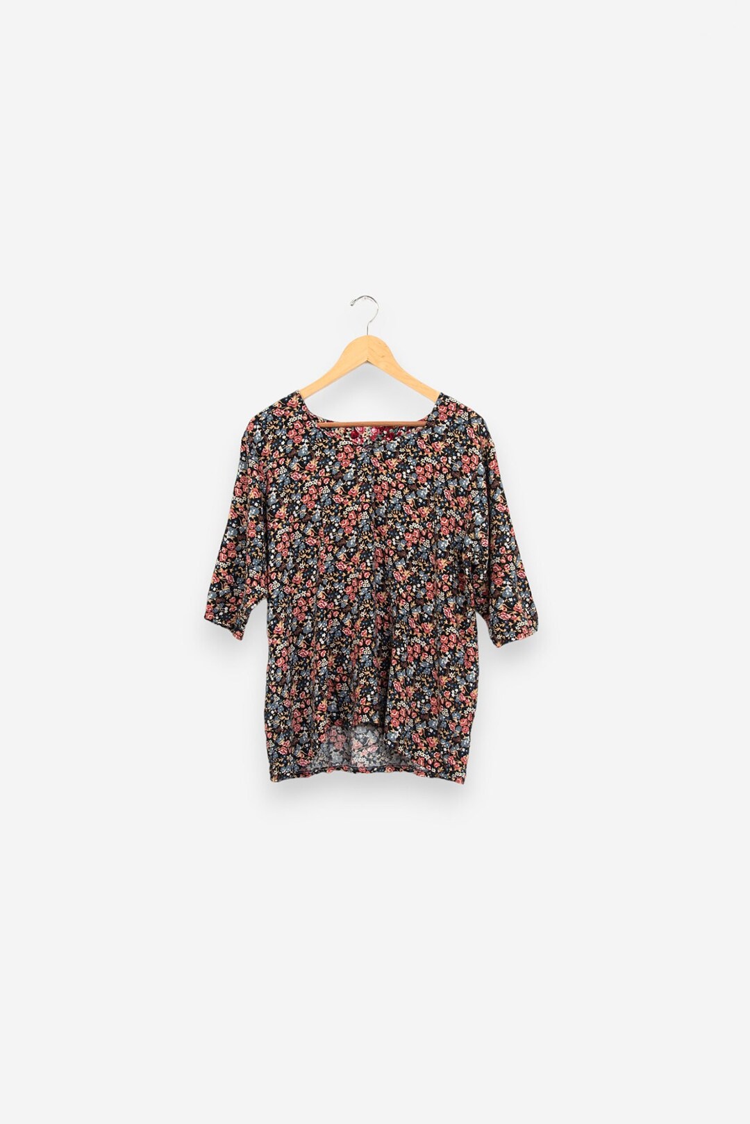 Vintage 90s Black Floral Grunge Handmade Blouse Size X-large - Etsy