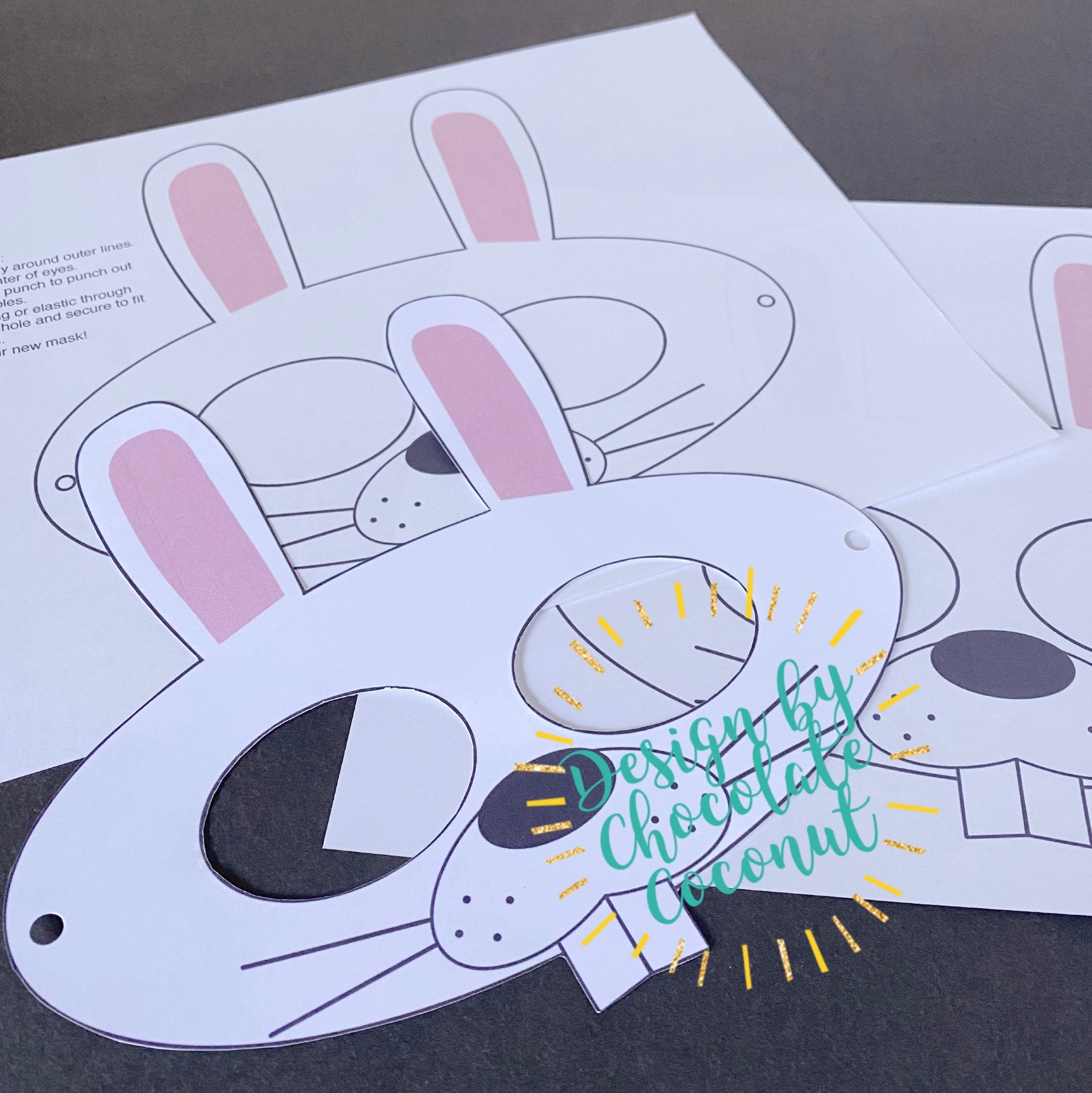Bunny Mask Printable - Etsy