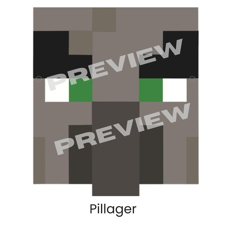 Mine Game Mask Printable "village Set" - Etsy