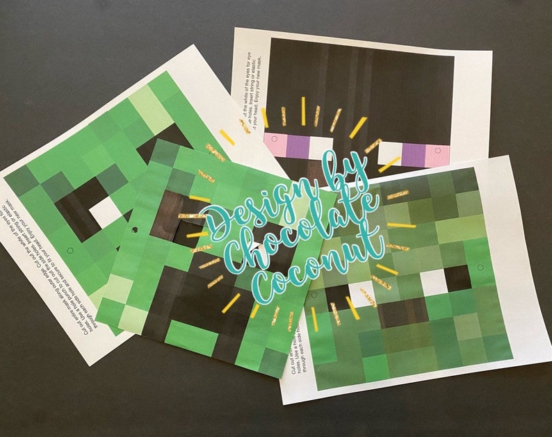 Minecraft Mask Printable - Etsy Denmark