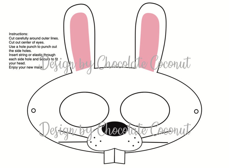 Bunny Mask Printable - Etsy