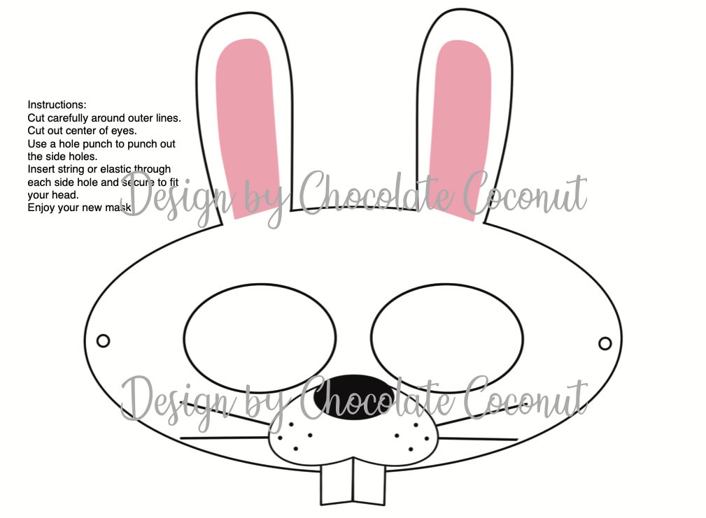 Bunny Mask Printable - Etsy